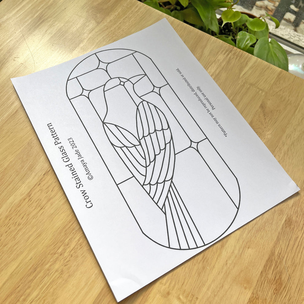 Crow Stained Glass Pattern – Amaya Jade